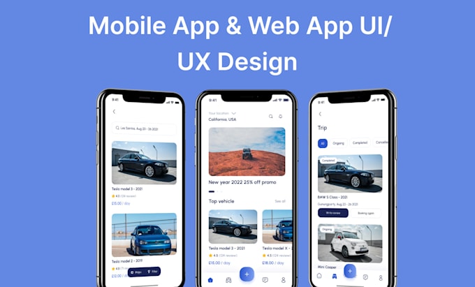 Design modern mobile app ui design, website ui ux design in figma by ...