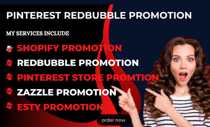Promote your redbubble designs on pinterest, shopify promotion, etsy ...