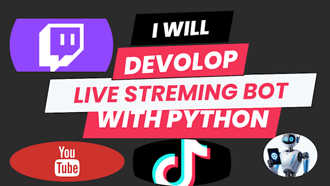 Develop automated youtube live streaming bot, tiktok, twitch, instagram ... Develop automated youtube live streaming bot, tiktok, twitch, instagram ...
