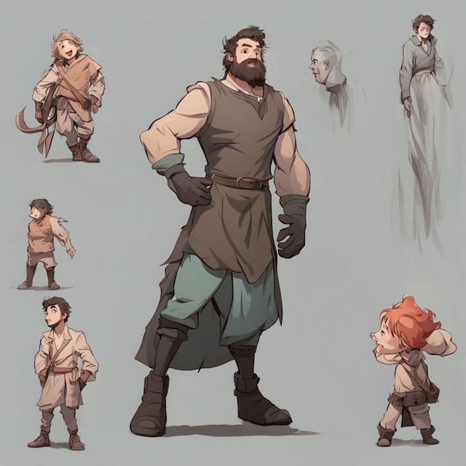 Make character design concept art for comic or animation by ...