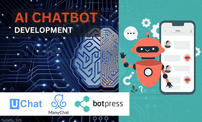 Develop ai chatbot using python, manychat, botpress, uchat and other platforms by Huzaifa__105 ...