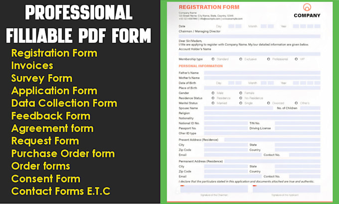 Design and create fillable pdf form by Mediaexpart | Fiverr