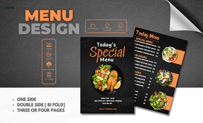 Design creative and modern restaurant menu and food menu by Desandu_dev ...