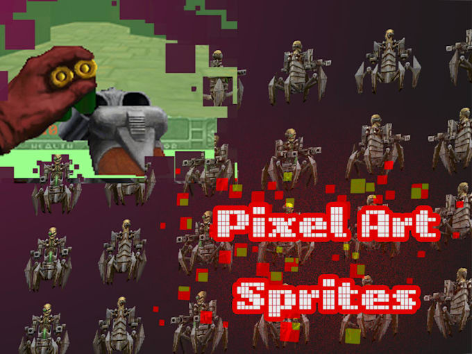 Drawing pixel sprite art by Cg_fom | Fiverr