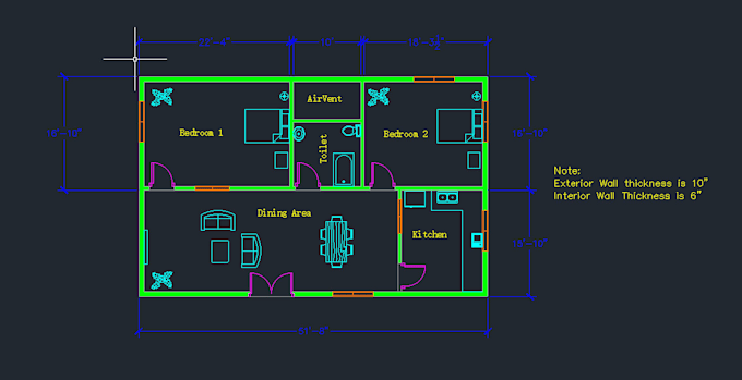 Draw architectural, electrical autocad drawing,2d floor plan and ...