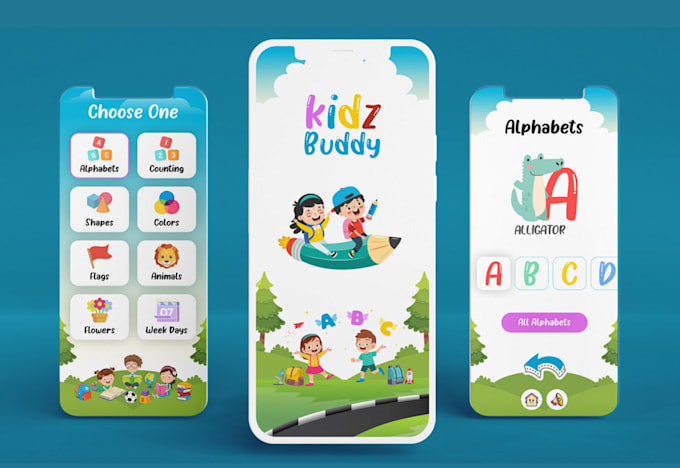 Do kids learning mobile app development kids learning game flutter apps by Gentled_goddess | Fiverr