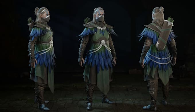 Make a 3d modular game character, sprite sheet character, vrml ...