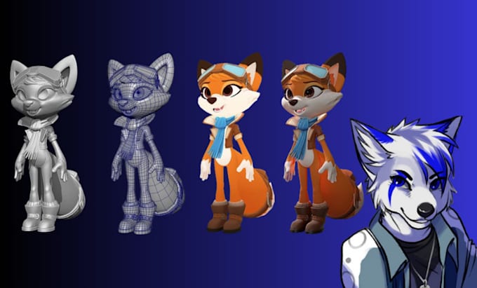 Hacer modelo 3d de avatar furry para vrchat vtubing vrm nsfw unity ...