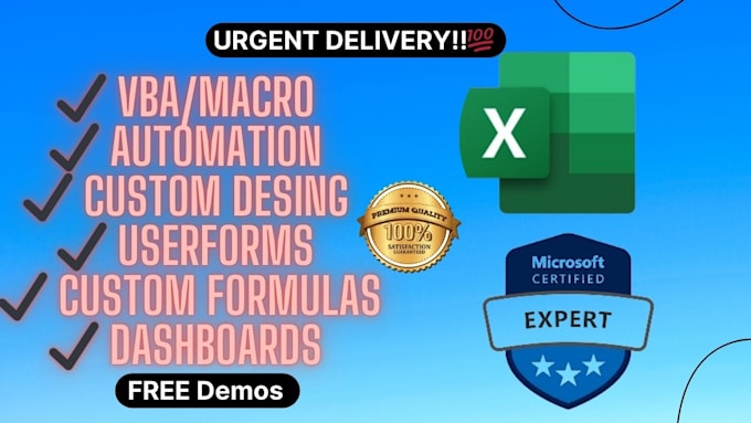Be your microsoft excel automation expert and excel vba expert by Shahzaib_aly272 | Fiverr