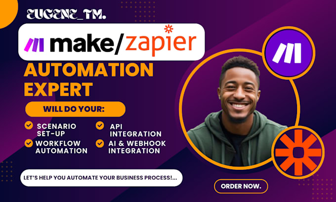 Make com automation, make com, make automation, made com make by Eugene_motive | Fiverr