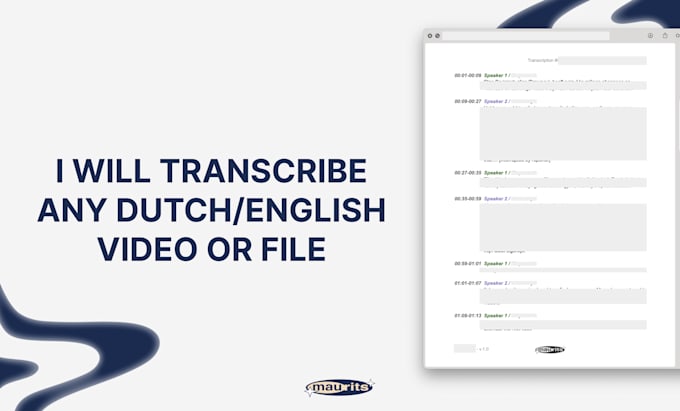 Transcript any dutch or english audio file by Mauritsdesign | Fiverr