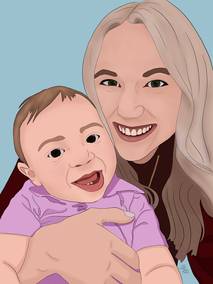 Draw a semi realistic portrait by Andreajbermudez | Fiverr