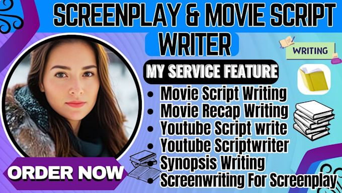 Screenplay screen writing, script writing film script, movie script by Patrickdavic | Fiverr