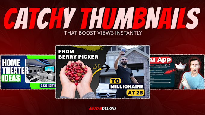 Design a premium youtube thumbnail design by Abuzardesigns | Fiverr