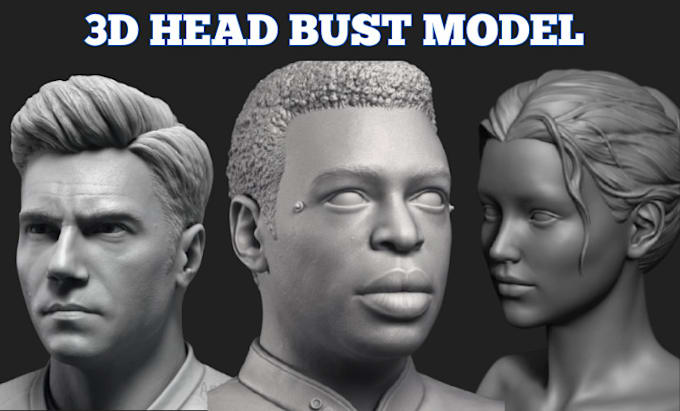 Sculpt 3d realistic head bust model 3d face 3d mask 3d helmet stl file ...