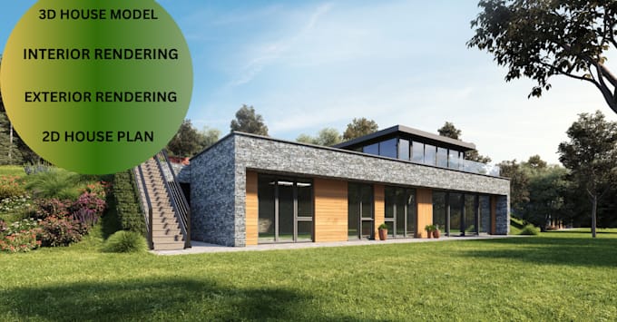 Do 3d house modeling, interior home design, exterior design, realistic ...