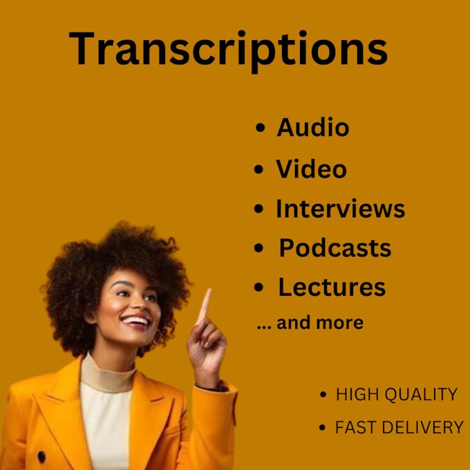 Provide audio transcription services by Thebandit985 | Fiverr