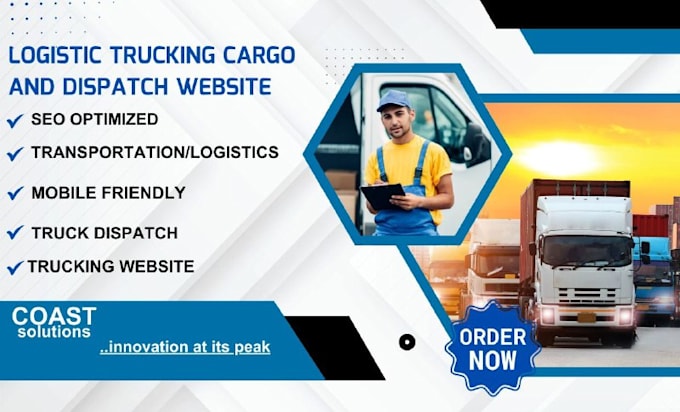 Design redesign logistics, cargo, courier, towing, trucking transport ...