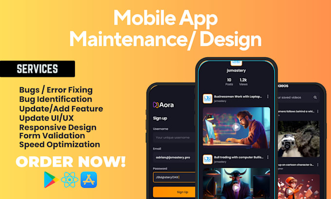 Do react native app bug fix and optimization by Aftabmehboob834 | Fiverr Do react native app bug fix and optimization by Aftabmehboob834 | Fiverr