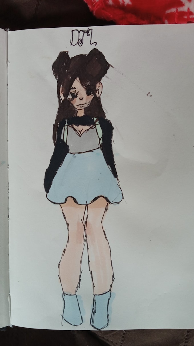 Draw and color any human character traditionally by Alexadriajuul | Fiverr