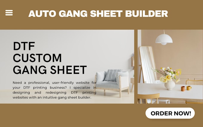Design and redesign your dtf printing website with gang sheet builder by Smartmhen | Fiverr