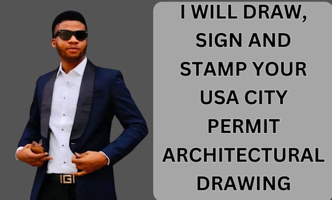 Draw, sign and stamp your usa city permit architectural drawing by ...