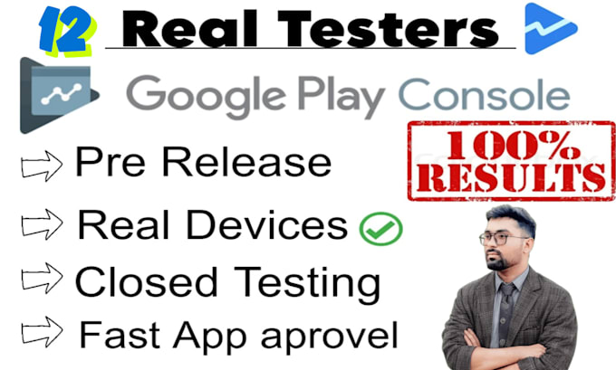 Provide 12 active testers for play console app close testing for 14 ...