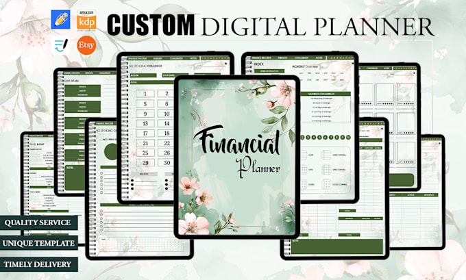 Design etsy digital planner templates, custom digital journals and ...