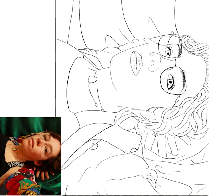 Transform your portrait into a line art drawing by Astraliarium | Fiverr