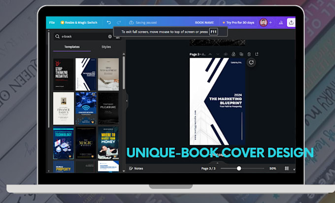 Make a unique ebook cover that will reflect the theme of the book by ...