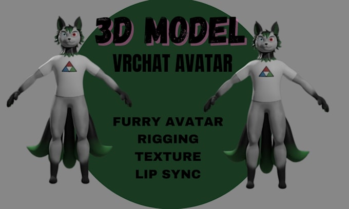 Do custom anime 3d model furry avatar vrchat avatar 3d vtuber character ...