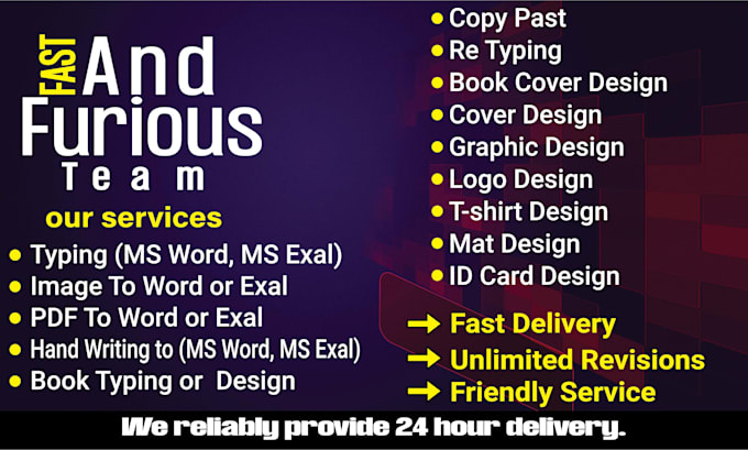 Create ms word typing design format edit microsoft word and graphic ...