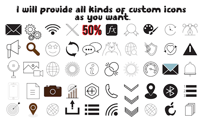 Design unique custom icon set by Alina_draw | Fiverr