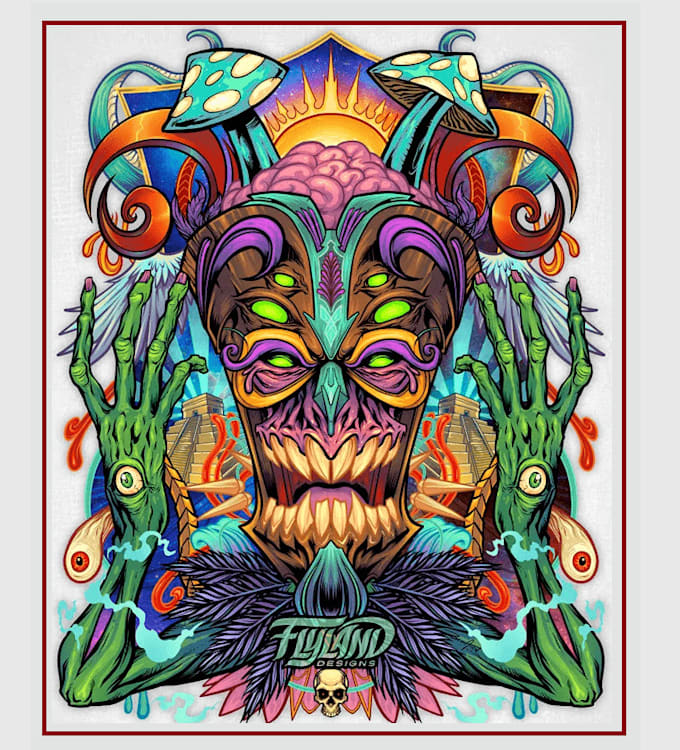 Do vibrant detailed psychedelic trippy logo emblem by Educationsys410 ...