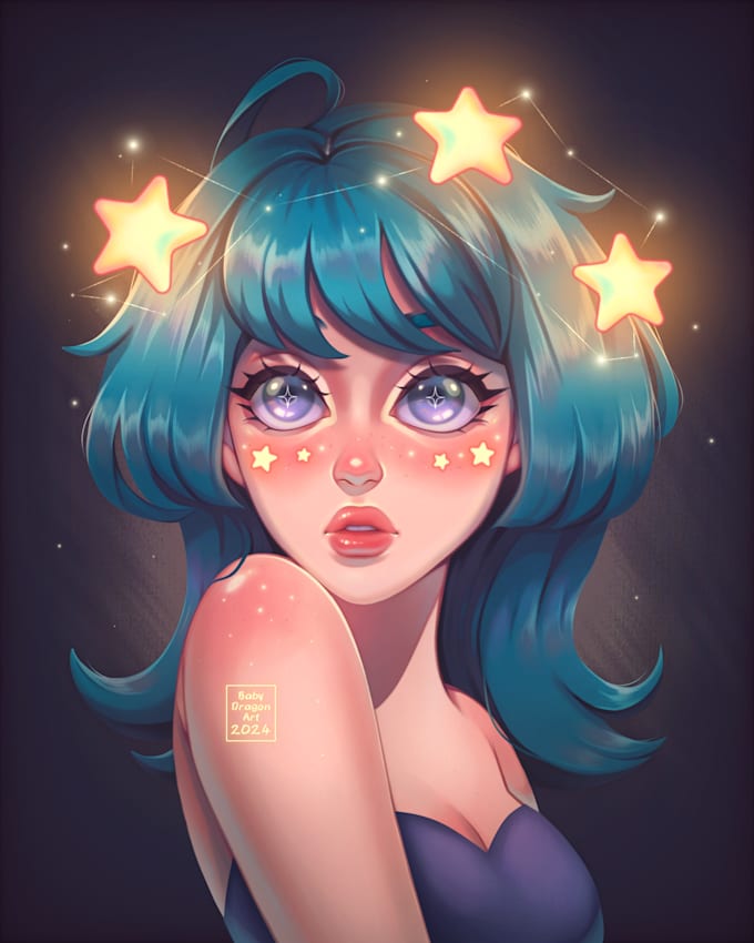 Create a detailed 2d illustration by Babydragonart | Fiverr