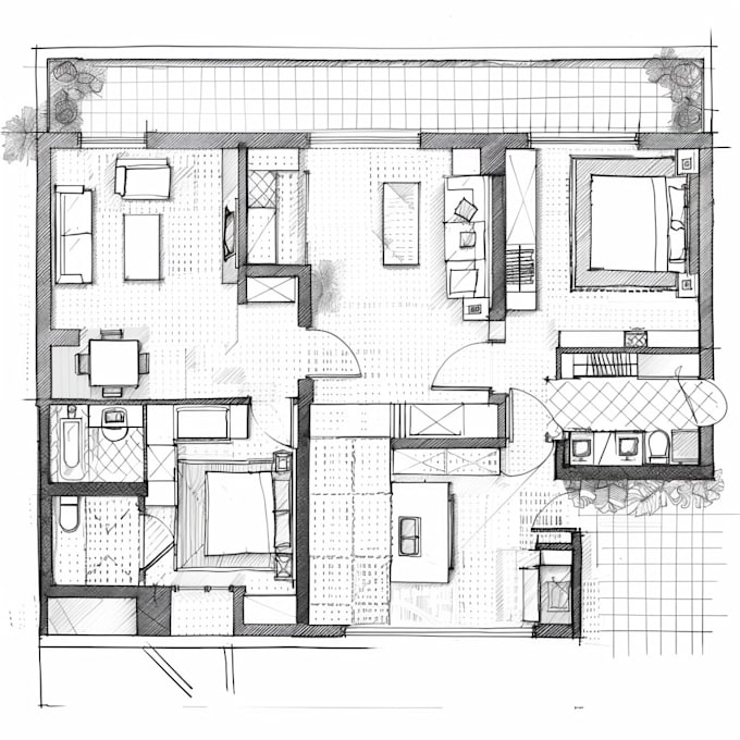 Do autocad 2d floor plan, floor plan, exterior drawing by Aablyonzia ...
