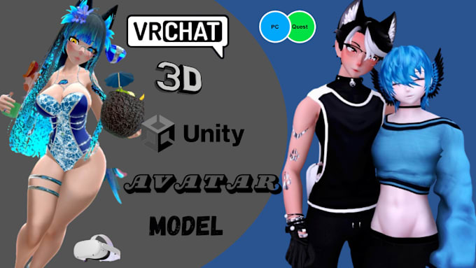 Do Custom Vrchat Furry Avatar 3d Nsfw Fursona Model Vr Vrc Vtuber