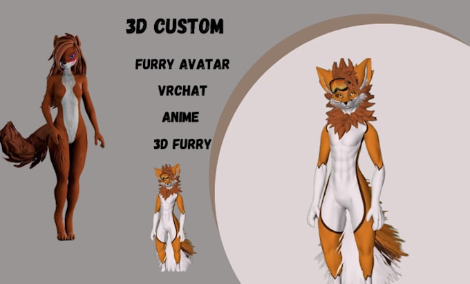 Do D3d Model Furry Avatar Custom Vrchat Avatar Vrc Nsfw Fursona Vtuber Model By Kunleyamal Fiverr