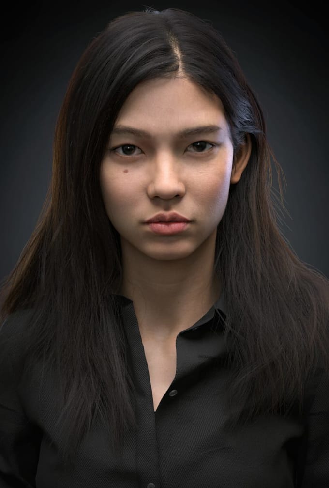 Model 3d realistic character, 3d head, 3d face for film, game asset or ...