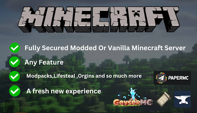 Create a secure minecraft server for you by Optfine | Fiverr