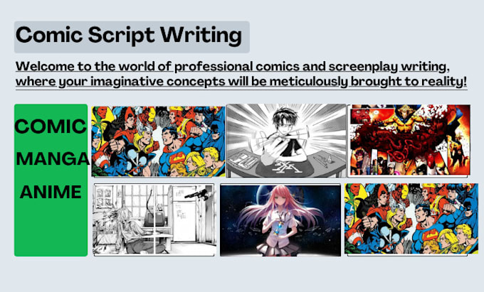 Write the script of your comic, anime, or manga by Michaelolivia62 | Fiverr