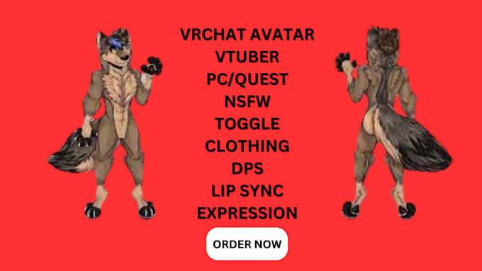 Create custom vrchat avatar furry avatar nsfw vrc 3d model for pc quest by Davienn | Fiverr