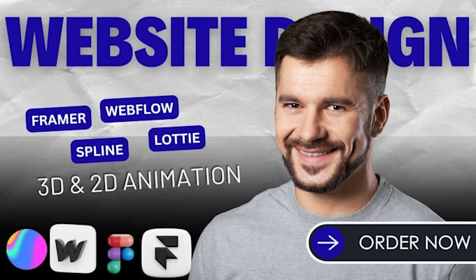 3d interactive web design 2d lottie animation spline animation webflow framer by Ron_udom | Fiverr