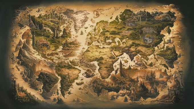 Design fantasy map illustration by Mischuys | Fiverr
