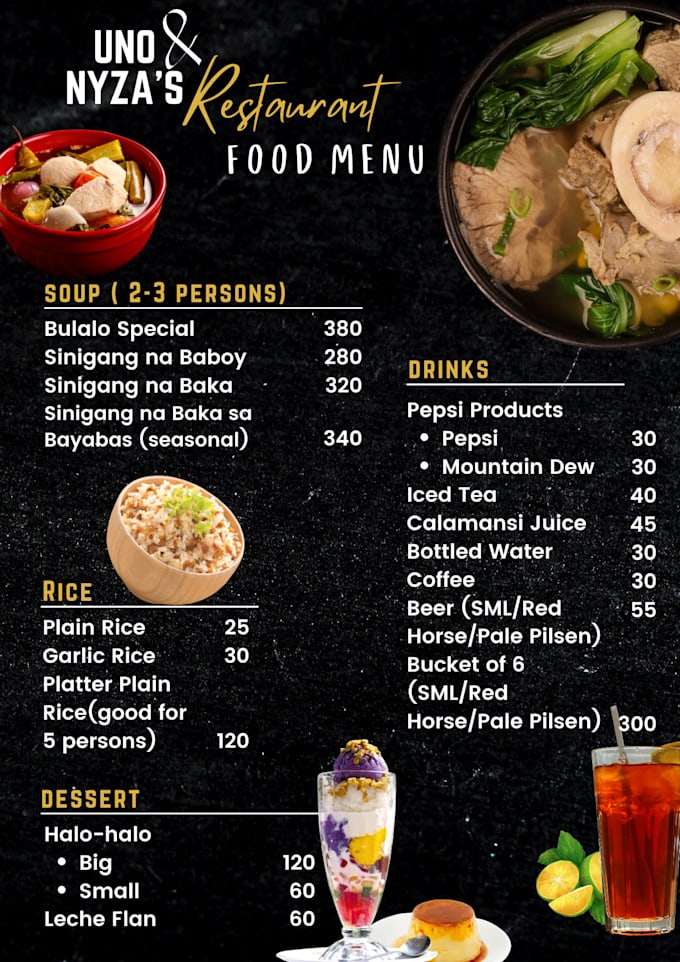 Do food menu for you restaurant by Jademagbanua | Fiverr