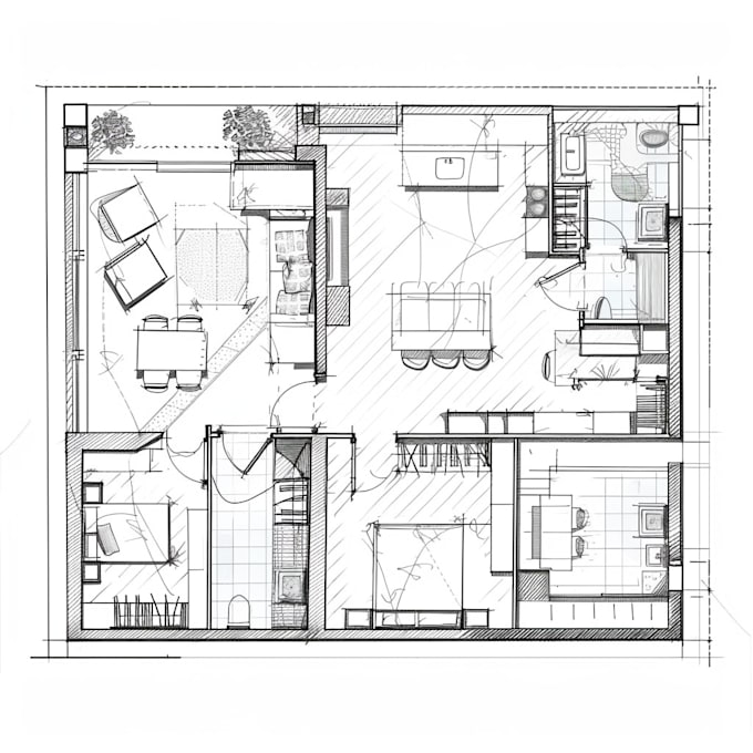 Draw professional autocad 2d floor plan design, architectural by ...