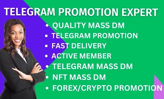 Do telegram mass dm, mass dm, telegram promotion by Heritagemessi | Fiverr