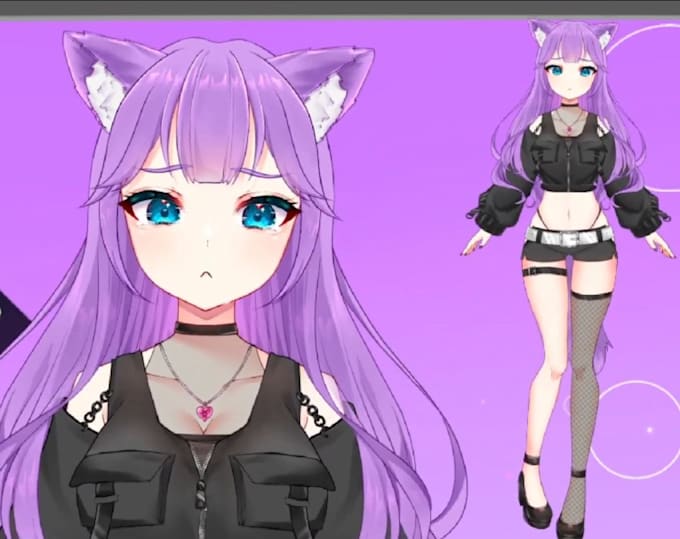 Draw 2d vtuber model, pngtuber model, live2d rigging, 2d anime ...