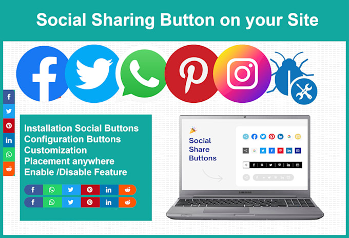 Set up social sharing buttons on your site by Psdtohtml_ninja | Fiverr