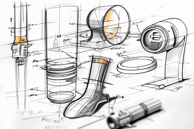 Draw a technical drawing, sketch, product illustration by Guthorceadhio ...